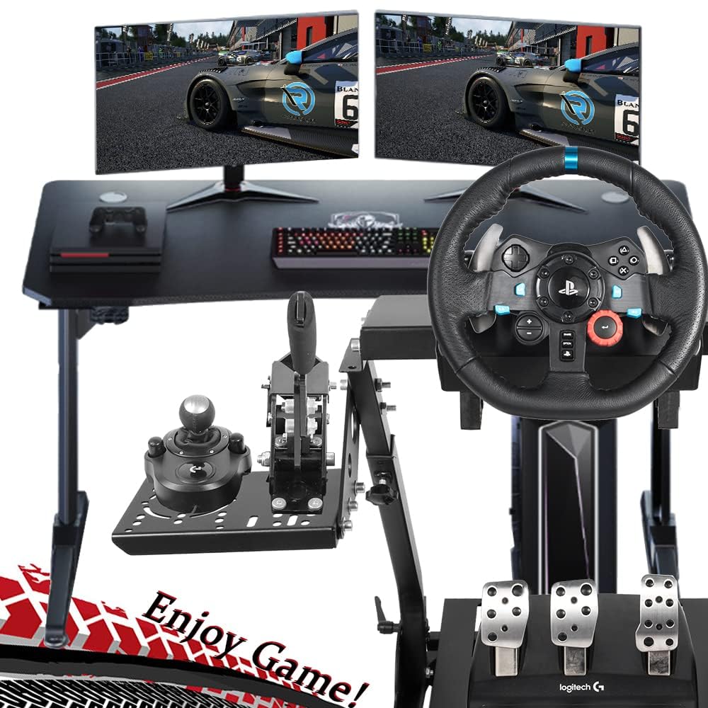 Supllueer Racing Shifter Mounting Bracket Fit for Our Steering Wheel Stand, Gear Lever Mount Accessorie with Mounting Bolts,Supports Simultaneous Installation of Shifter and Handbrake