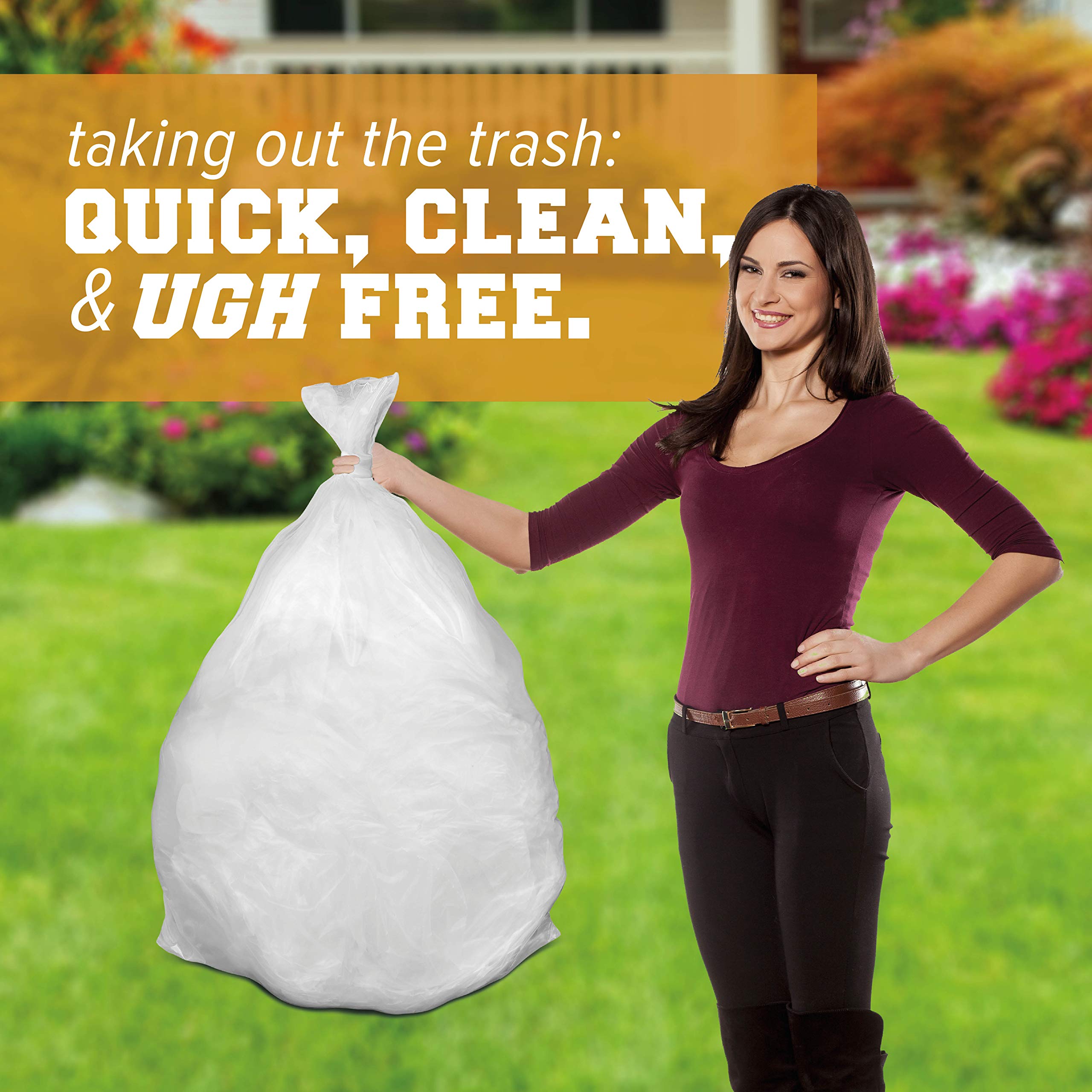 Plasticplace 95-96 Gallon Garbage Can Liners 1.5 Mil Clear Heavy Duty Trash Bags, 61 x 68”, 50 Count