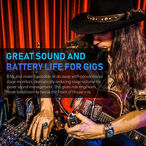 Xvive U4 Wireless in-Ear Monitor System Transmitter and Beltpack Receiver Personal IEM for Studio, Band Rehearsal,Live Performance,Camera Record