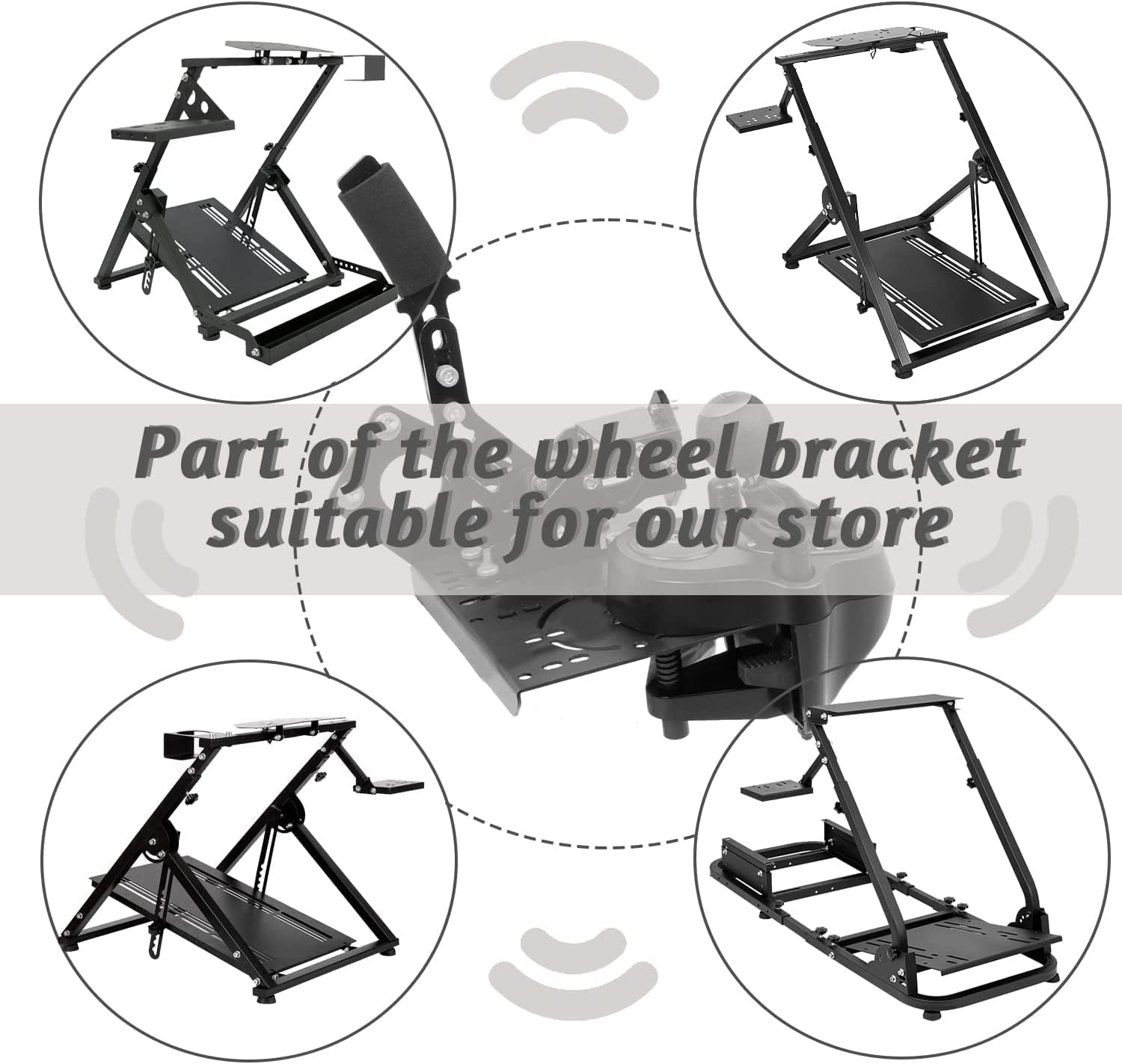 Supllueer Racing Shifter Mounting Bracket Fit for Our Steering Wheel Stand, Gear Lever Mount Accessorie with Mounting Bolts,Supports Simultaneous Installation of Shifter and Handbrake