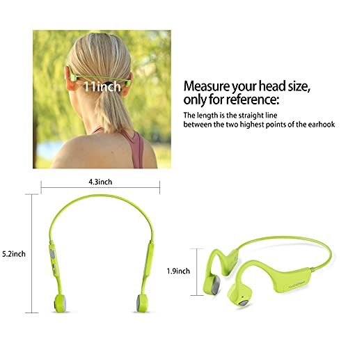 YouthWhisper Bone Conduction Headphones Bluetooth, Open Ear Wireless Headset with Mic, Sweat Resistant Earbuds for Runnig Workout Hiking Running Fitness Walking (Black)