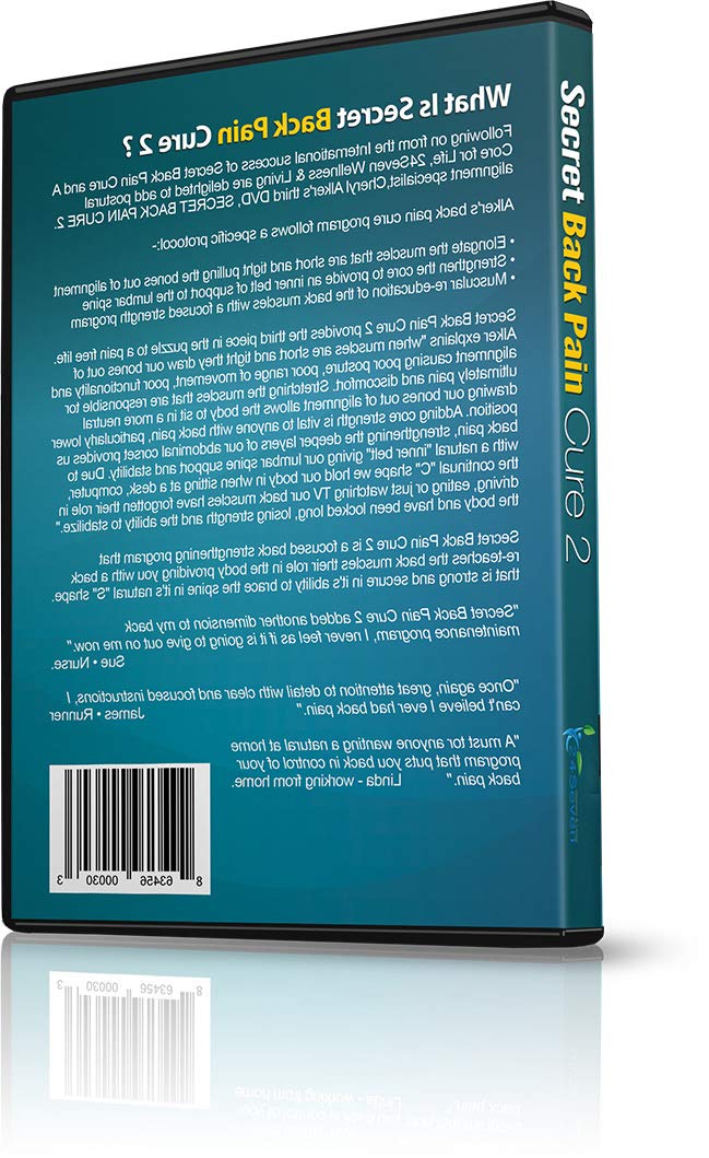 24Seven Wellness and Living Secret Back Pain Cure 2 DVD Exercises Designed to Promote Improved Stability and Posture.Yoga and Pilates Based Program for Relief of Lower, Upper Back Pain.