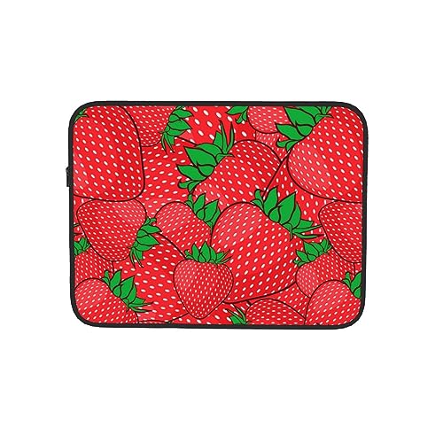 Strawberries Raster 13 inch Portable Laptop Sleeve Compatible with MacBook Air Notebook Computer Case for Men Women College School Students