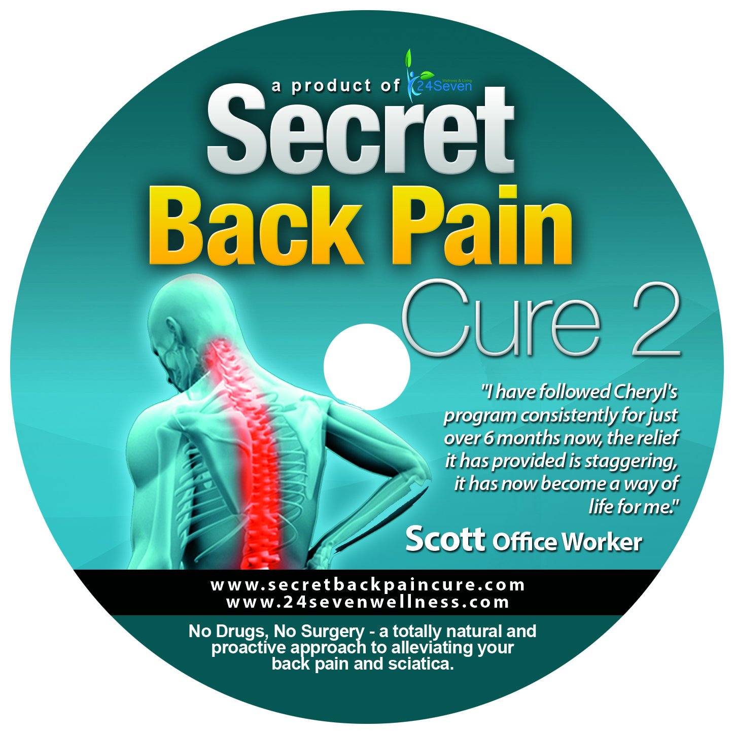 24Seven Wellness and Living Secret Back Pain Cure 2 DVD Exercises Designed to Promote Improved Stability and Posture.Yoga and Pilates Based Program for Relief of Lower, Upper Back Pain.