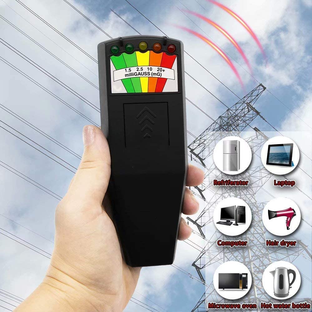 Jahyshow 4 Pack LED EMF Meter Magnetic Field Detector Ghost Hunting Paranormal Equipment Tester Portable Counter