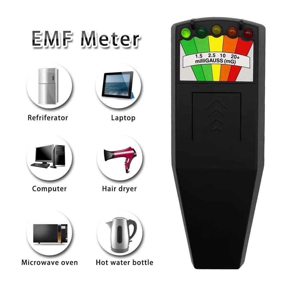 Jahyshow 4 Pack LED EMF Meter Magnetic Field Detector Ghost Hunting Paranormal Equipment Tester Portable Counter