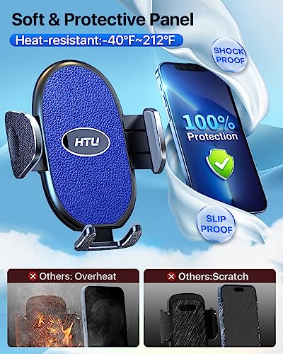 【Military-Grade】Car Phone Holder,【Strongest & Longest Steel-Hook】Car VentMount, Handsfree360° Adjustable AutomobileCradle AirClip Stand for iPhone 15 14 13 12 Pro Max Samsung Universal, Dark Blue