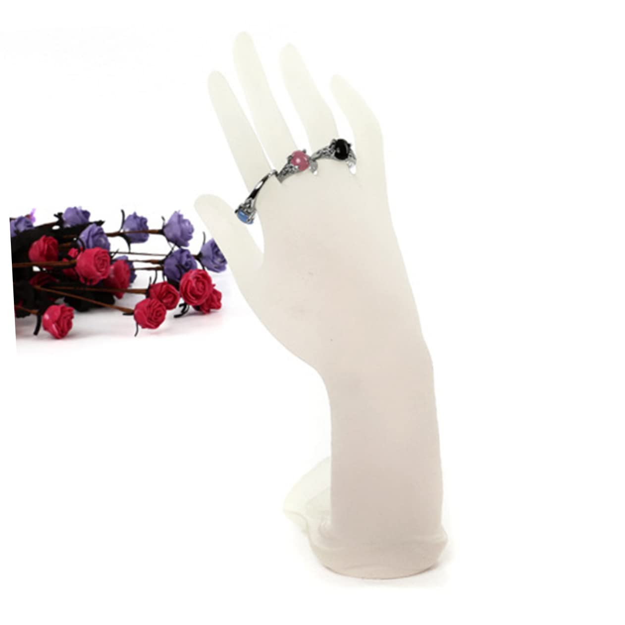 Cabilock Resin Hand Model Mannequin for Jewelry Display Matte Finish Stand for Rings Bracelets