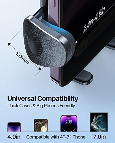 【Military-Grade】Car Phone Holder,【Strongest & Longest Steel-Hook】Car VentMount, Handsfree360° Adjustable AutomobileCradle AirClip Stand for iPhone 15 14 13 12 Pro Max Samsung Universal, Dark Blue