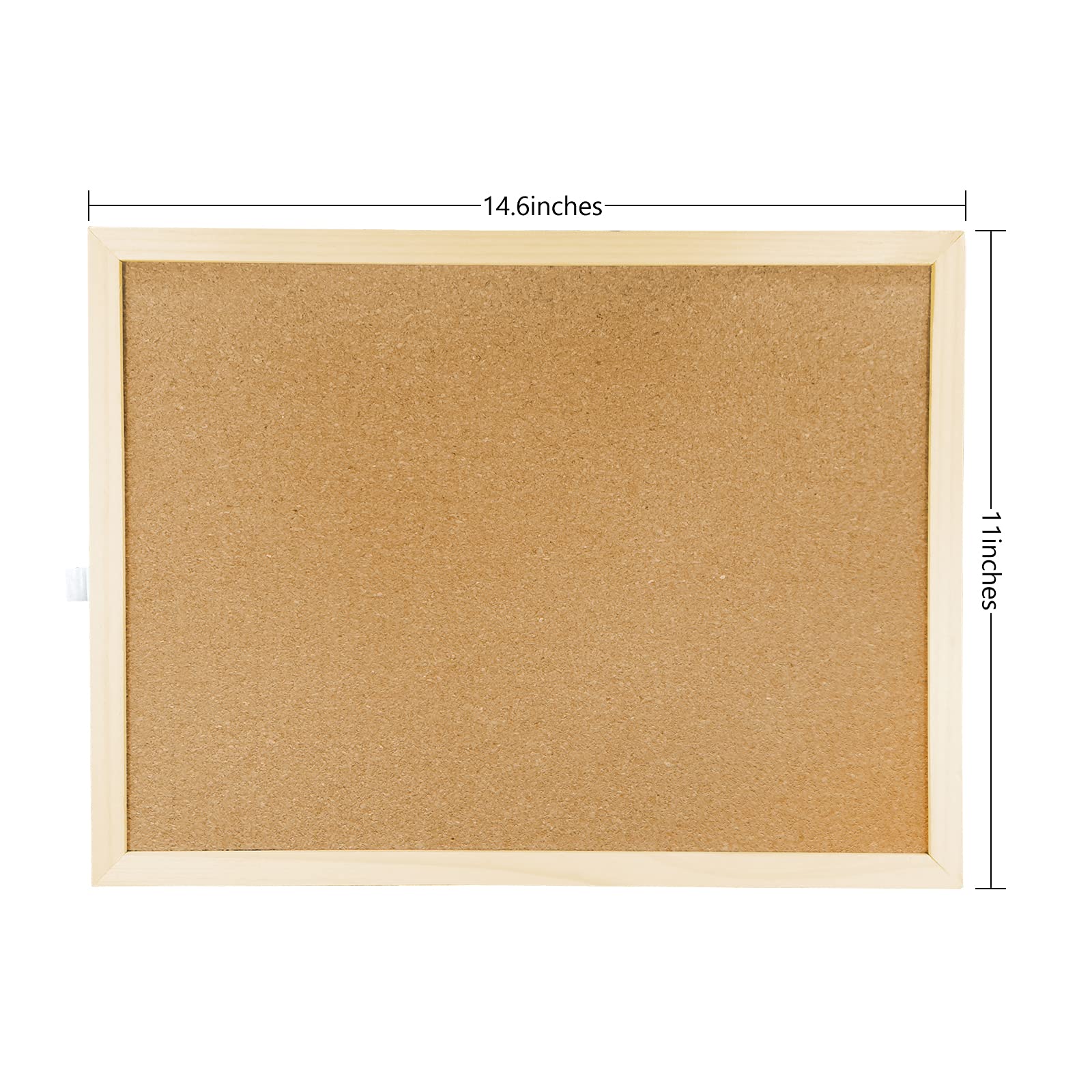 14.6 inches x 11 inches Frame Cork Board for Bulletin Board, Home Decor, Office, School, Message Board and Include Installation kit, Push pins.