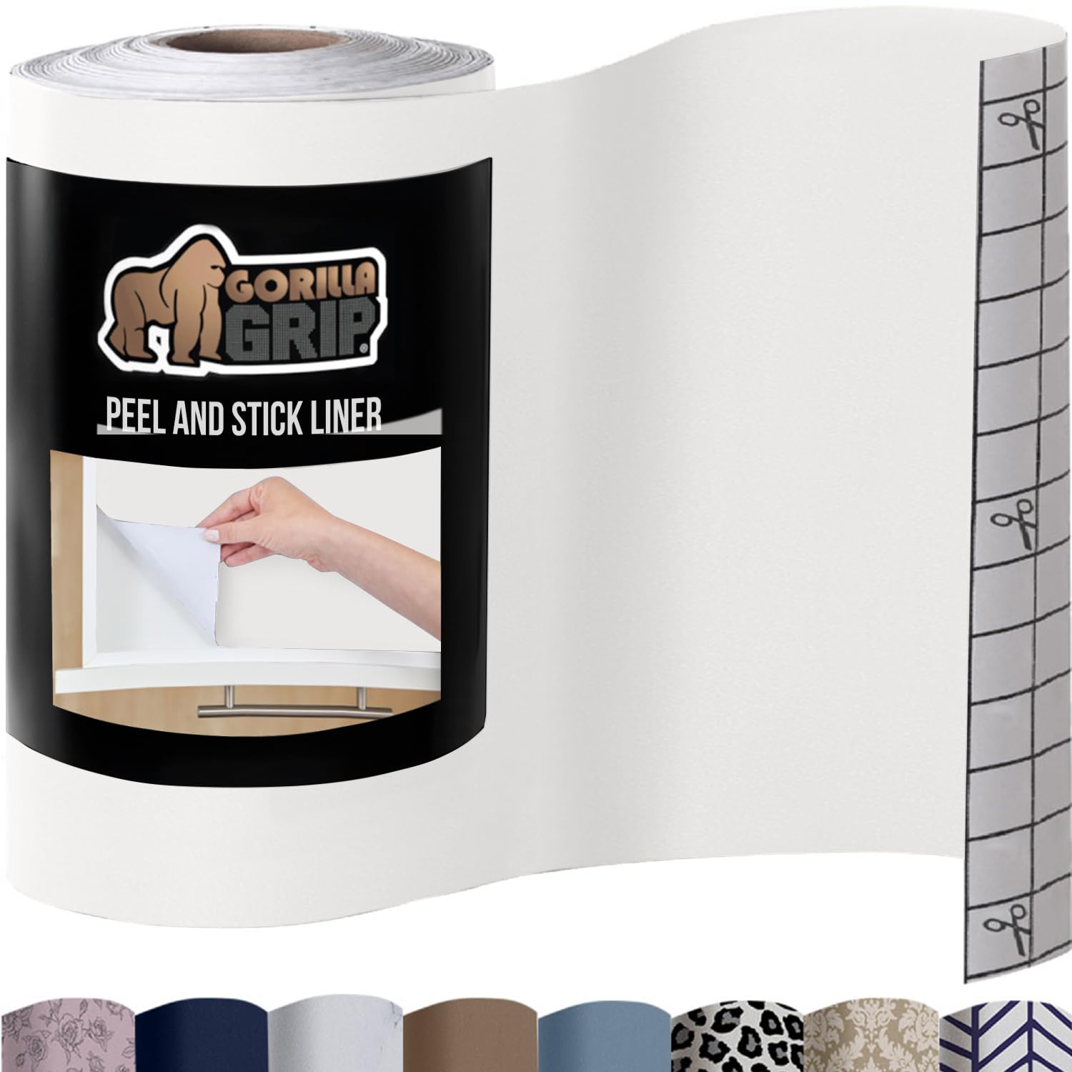 Gorilla Grip Peel and Stick Adhesive Removable Liner for Books, Drawers, Shelves and Crafts, Easy Install Kitchen Decor Paper, Contact Liners Cover Book, Drawer, 11.8 in x 20 FT Roll, Clear Matte