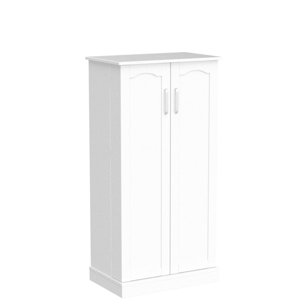 Furnaza 50" LED Kitchen Pantry Storage Cabinets - Standing Food Cabinets Cupboards with 2 Doors with Racks and Shelves Adjustable for Small Space in Dinning Room, Living Room, in White