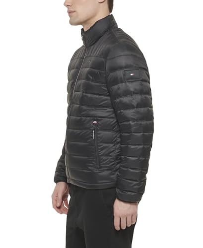 Tommy Hilfiger Men's Water Resistant Ultra Loft Down Alternative Puffer Jacket, Black, Medium