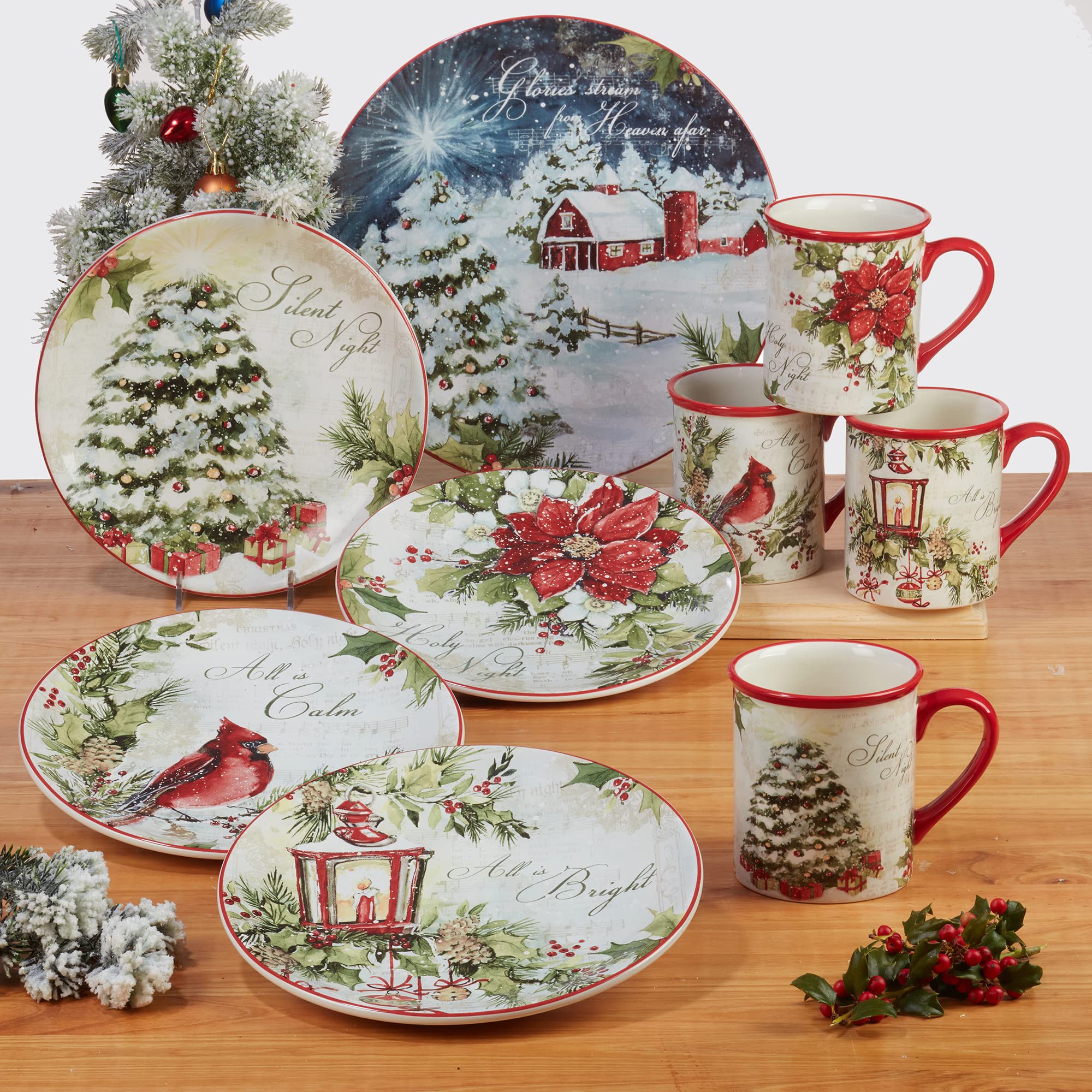 Certified International Silent Night 9" Salad/Dessert Plates, Medium, Multicolor, Set of 4