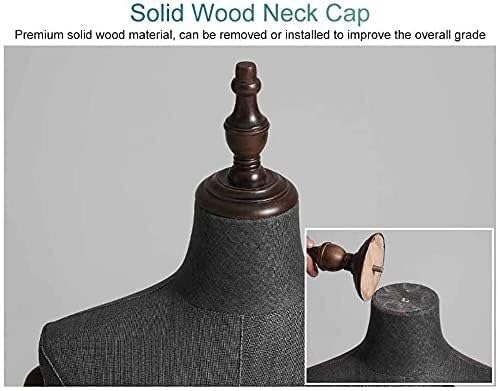 Tailors Dummy Mannequins Female Mannequin Dress Form Torso Female Mannequin Countertop Clothing Display, Black Dressmakers Fashion Students Mannequin Display Bust with Wood Stand Dressform Mannequin