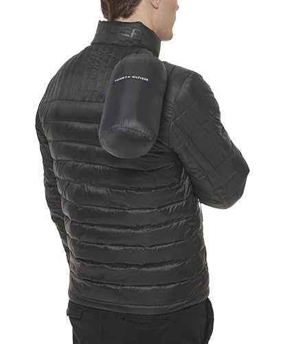 Tommy Hilfiger Men's Water Resistant Ultra Loft Down Alternative Puffer Jacket, Black, Medium