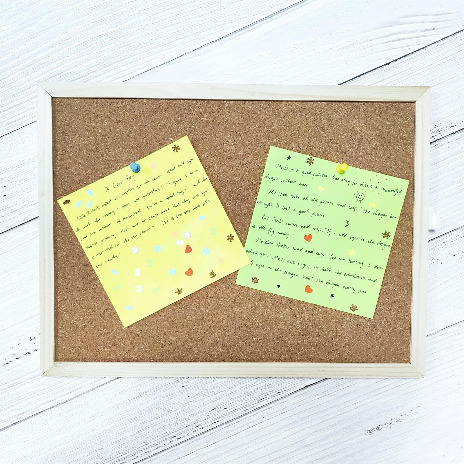 14.6 inches x 11 inches Frame Cork Board for Bulletin Board, Home Decor, Office, School, Message Board and Include Installation kit, Push pins.