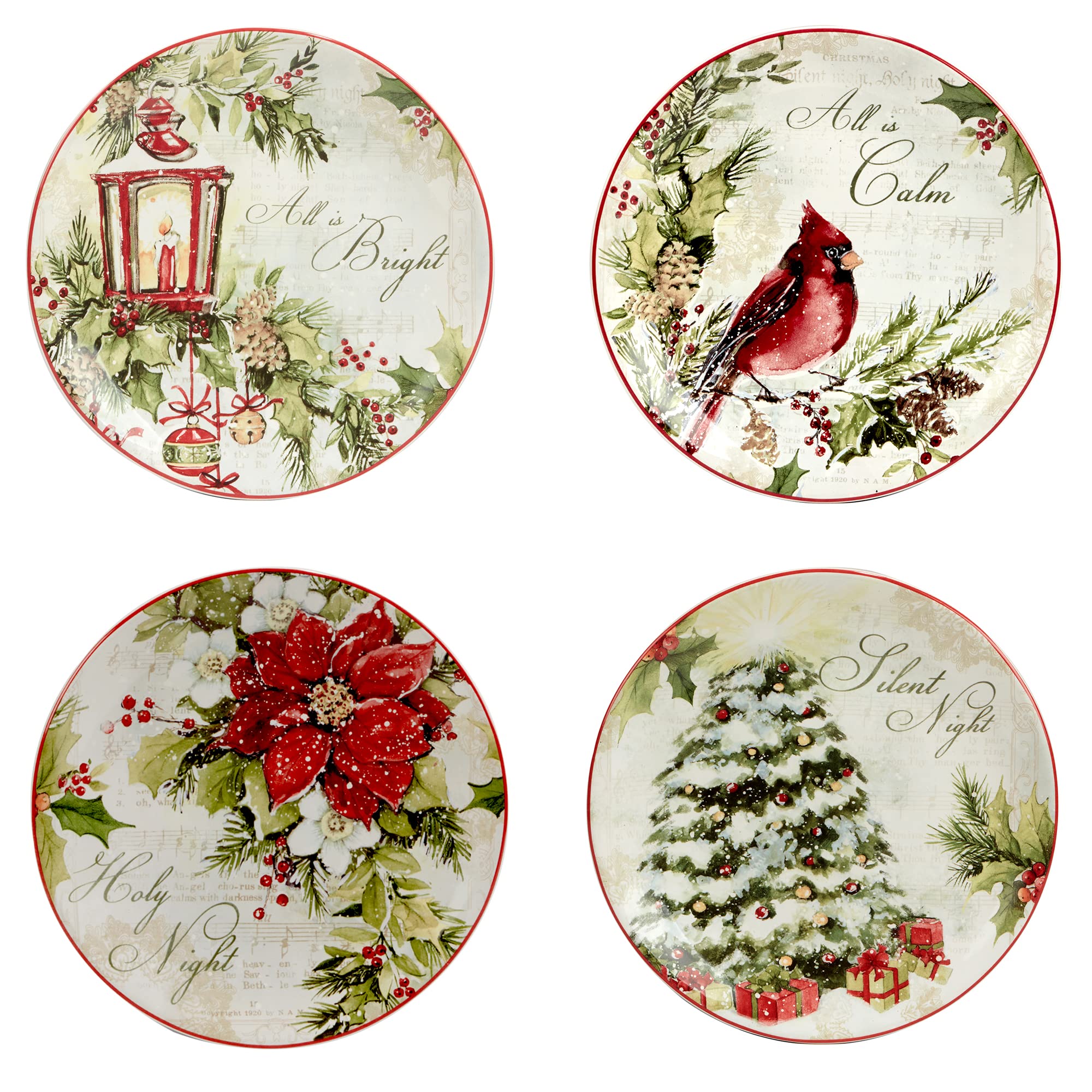 Certified International Silent Night 9" Salad/Dessert Plates, Medium, Multicolor, Set of 4