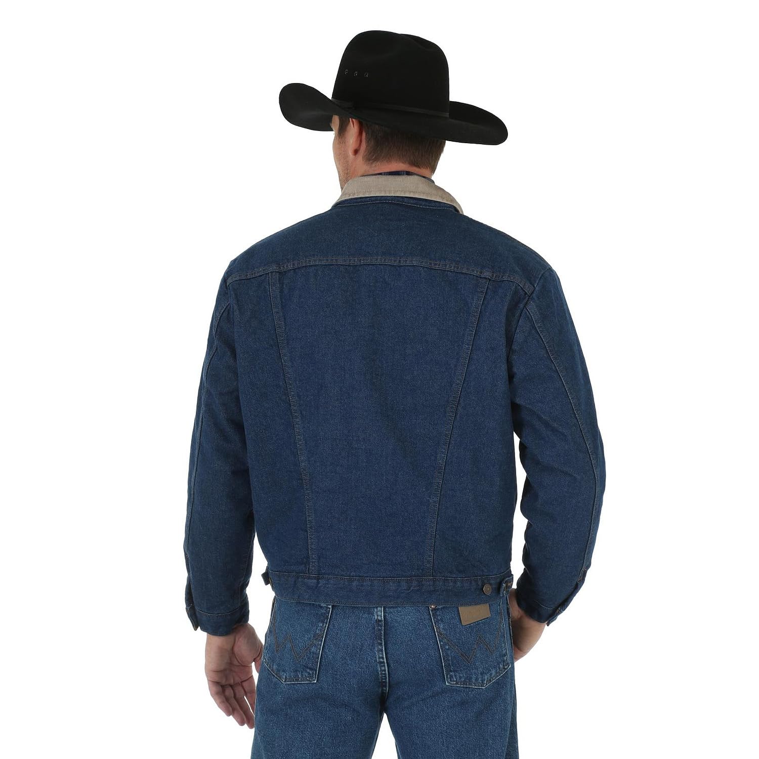 Wrangler mens Western Style Lined denim jackets, Denim/Blanket, 44 US