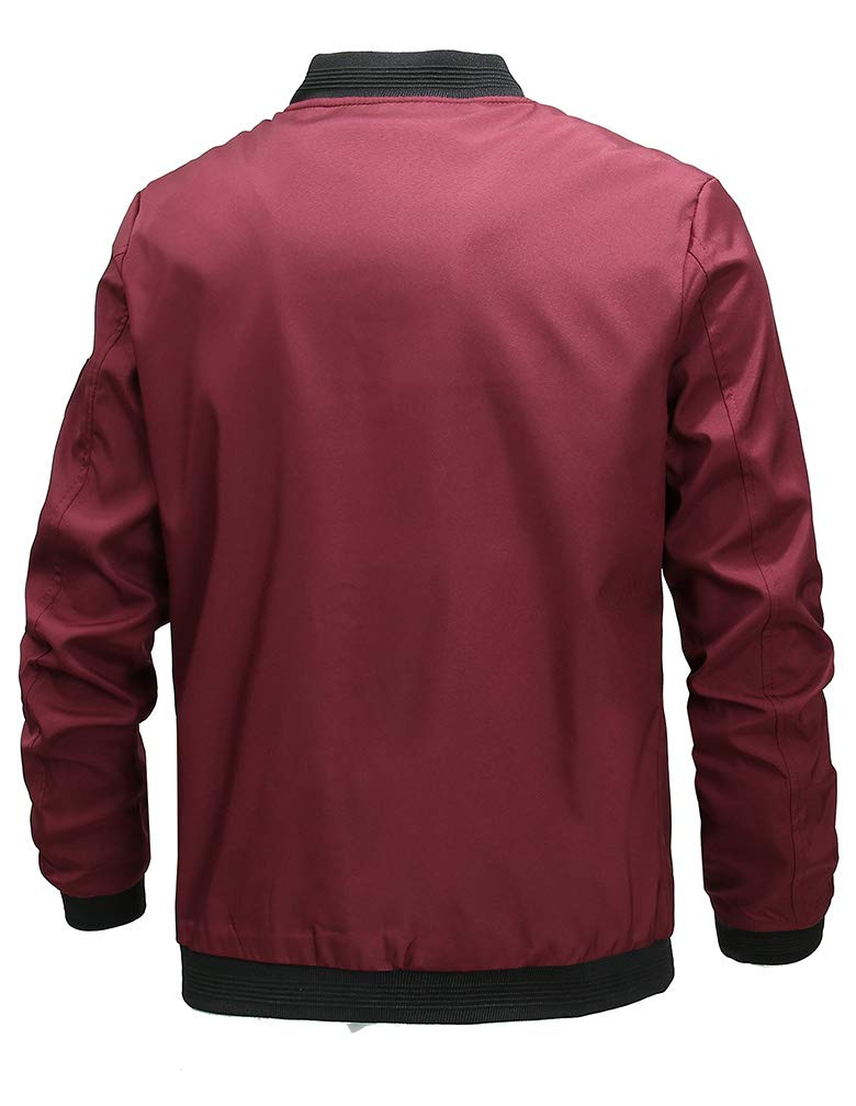Lavnis Men's Flight Bomber Jacket Lightweight Softshell Coat Sportwear Zipper Windbreaker Khaki L