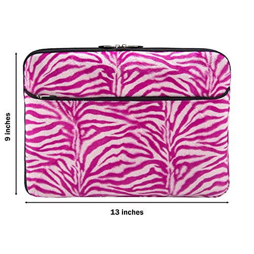 Soft Luxurious Animal Print 13.3 inch Sleeve Case Laptop Pouch Bag for MacBook Air/Pro 13, Samsung, Lenovo, HP, Dell, Google Chromebooks