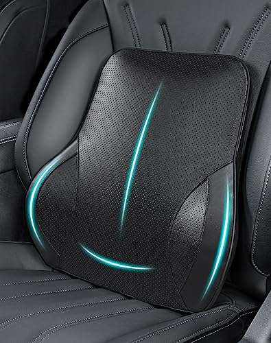 SEG Direct Lumbar Support for Car, Ergonomic Back Support for Office Chair, Driving Fatigue Back Pain Relief, Memory Foam with Breathable Leather, for Car Home Office Chair Recliner Couch