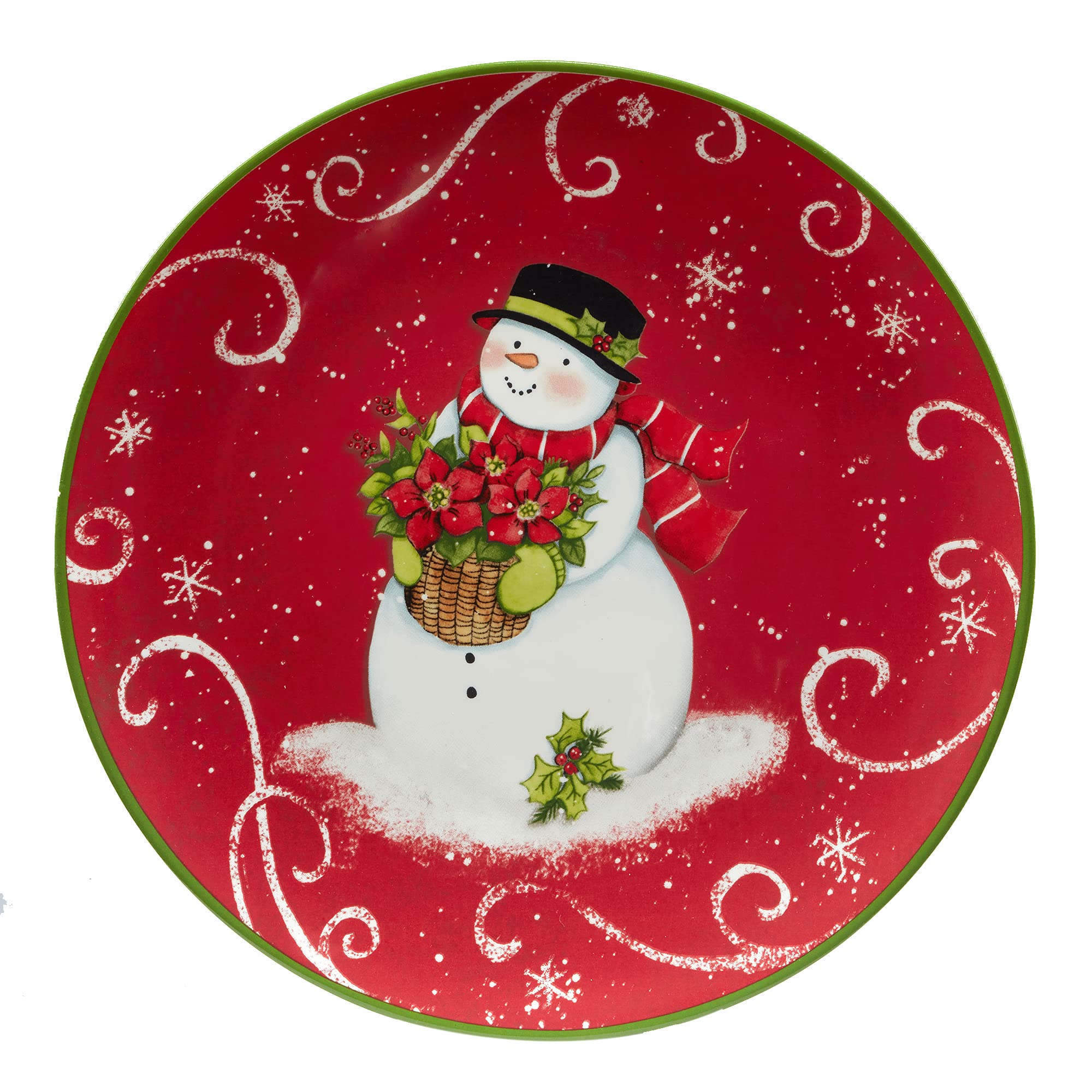 Certified International Holiday Magic Snowman 9" Dessert/Salad Plates, Set of 4, Multicolor