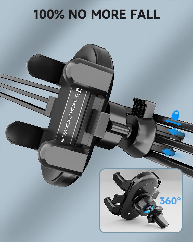 2in1 Phone Mount for Car Rearview Mirror & Air Vent, Super clamping force, Universal 360° Rotatable and Retractable Phone Holder Adjustable Multifunctional for Most Mobile Phones & Cradle Air Vent.