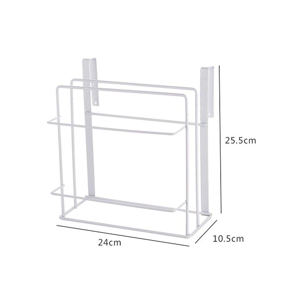 Multifunctional Over Door Storage Rack Two-layer Steel Hanging Cabinet Door Organizer Trays Under Cabinet Door Organizer Rack Holders Cupboard Hanging Storage Shelf Kitchen Cabinet Door Hook Holder