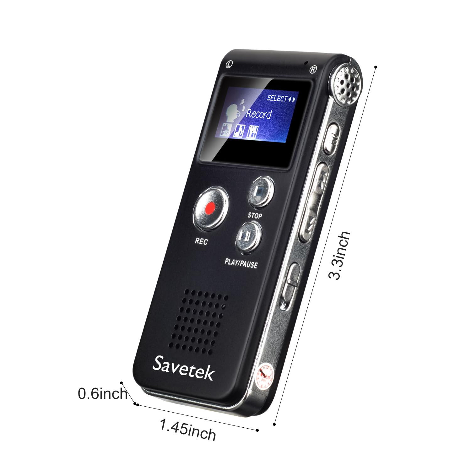 8GB Digital Voice Recorder Voice Activated Recorder for Lectures Audio EVP Recorder Mini Portable Tape Dictaphone with Playback Mp3 Player