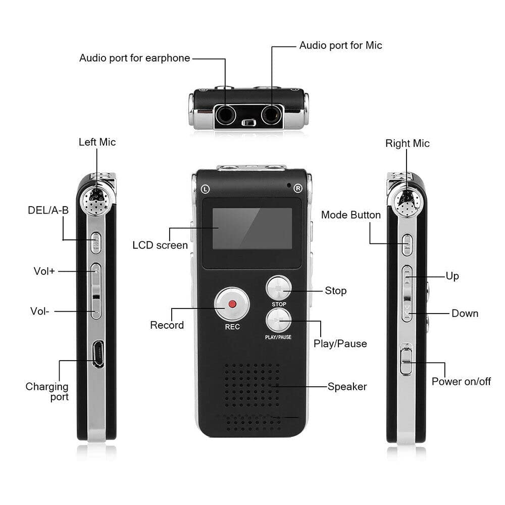 3 Packs Paranormal Ghost Hunting Equipment Digital EVP Voice Activated Recorder USB 8GB Wine Red