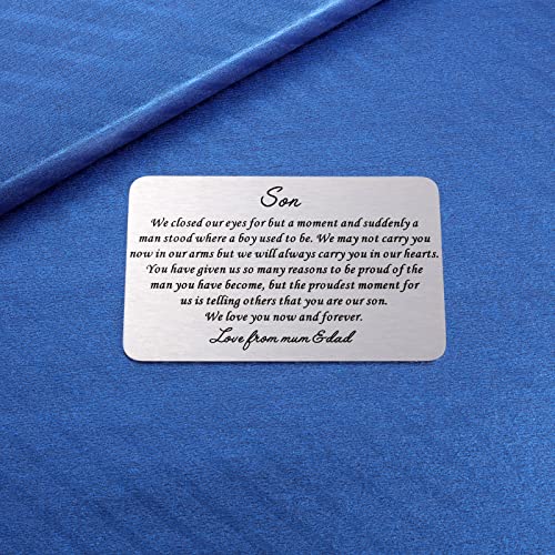 I Closed My Eyes Son Metal Wallet Card - Sentimental Keepsake Gift for Son, Wedding Day, College Graduation, Birthday, Proud Parent