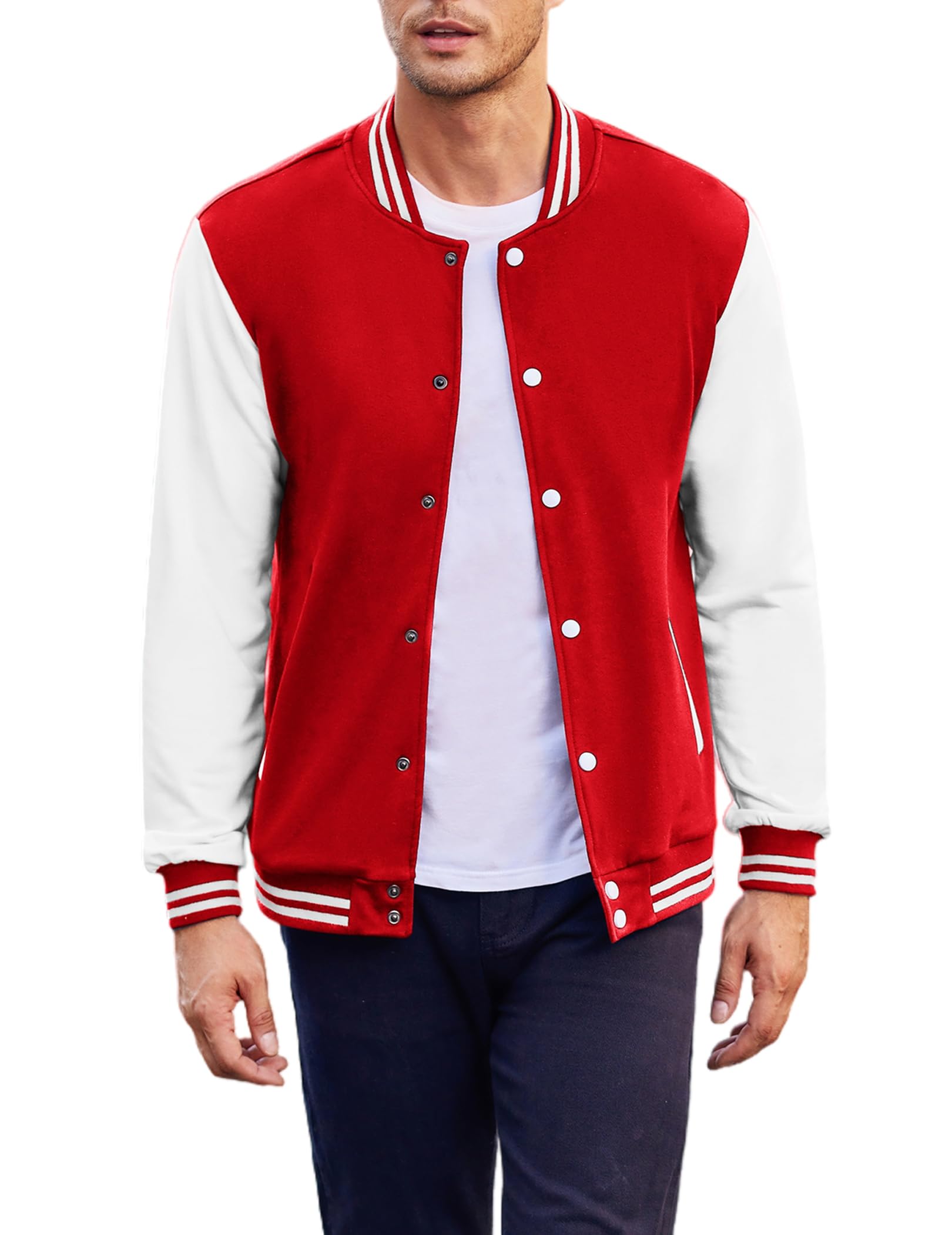 COOFANDY Men's College Varsity Jacket Lightweight Baseball Jackets Football Letterman Jacket