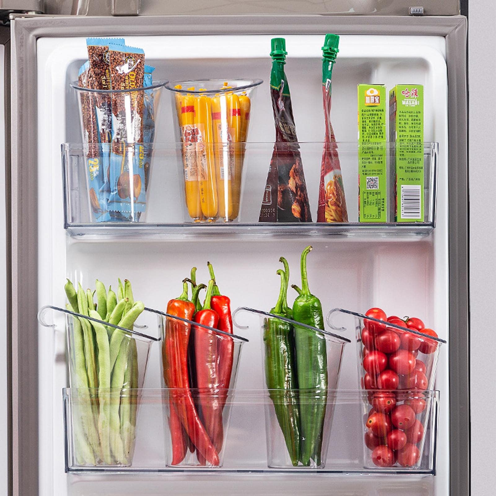 Set of 5 Refrigerator Storage Compartments - Refrigerator Storage Containers - Kitchen Pantry, BPA-Free Freezer Storage Containers Set of 5 Fridge Containers, Food Cabinet for Kitchen Hinaa