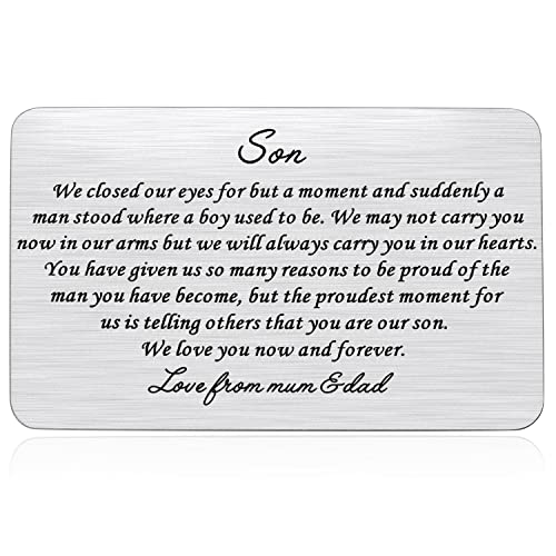 I Closed My Eyes Son Metal Wallet Card - Sentimental Keepsake Gift for Son, Wedding Day, College Graduation, Birthday, Proud Parent
