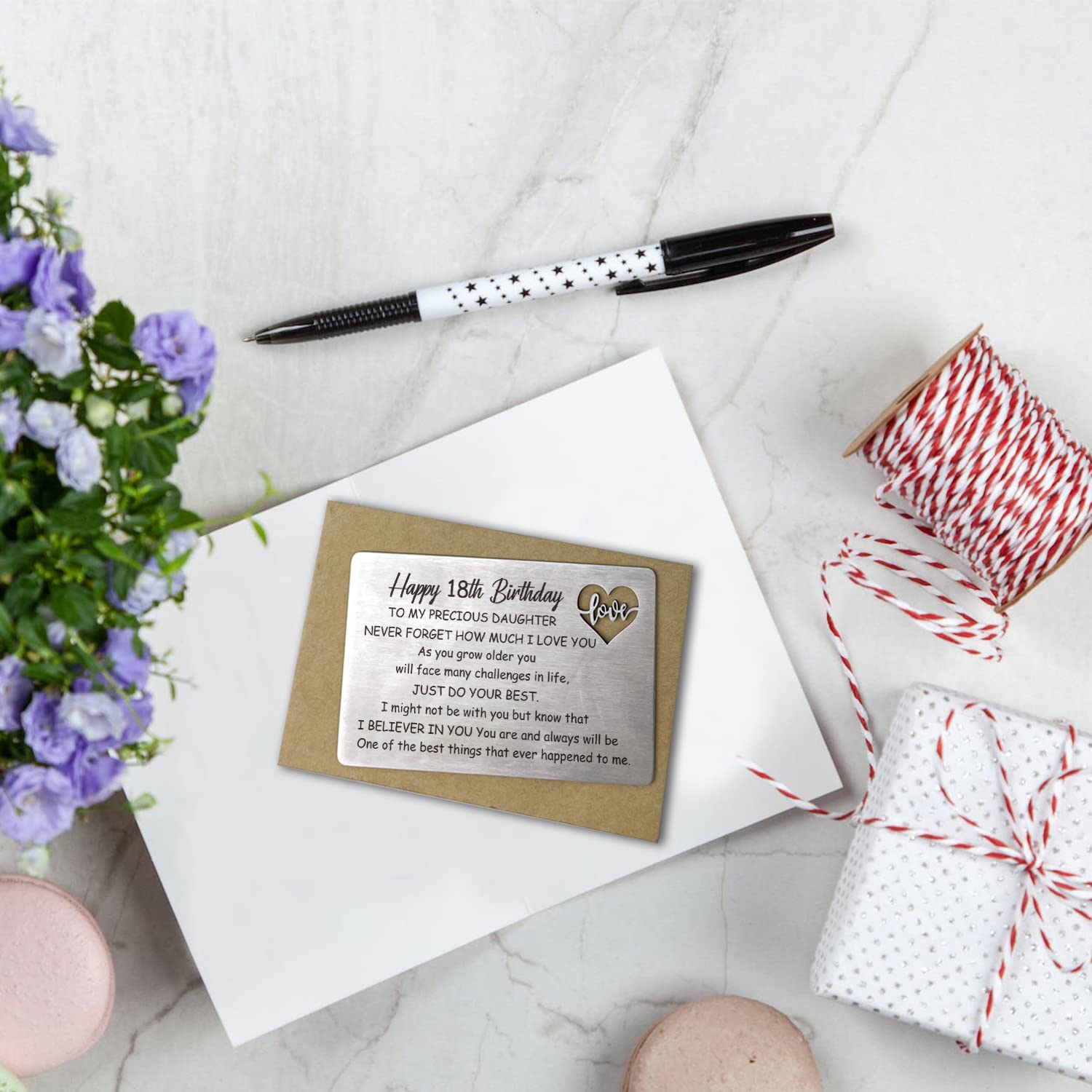 YODOCAMP 18th Birthday Card for Mom from Daughter - Engraved Wallet Card, Just Do Your Best