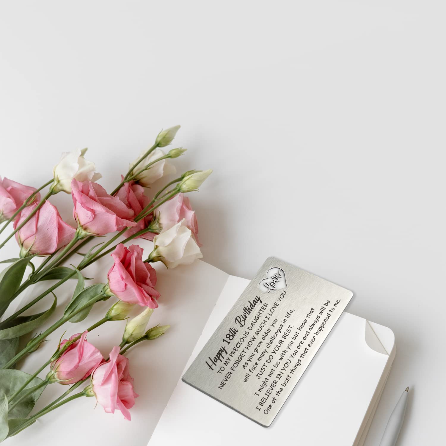 YODOCAMP 18th Birthday Card for Mom from Daughter - Engraved Wallet Card, Just Do Your Best