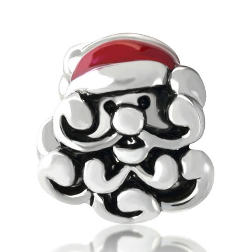 LovelyJewelry Santa Charms Silver Plated Beads For Bracelets
