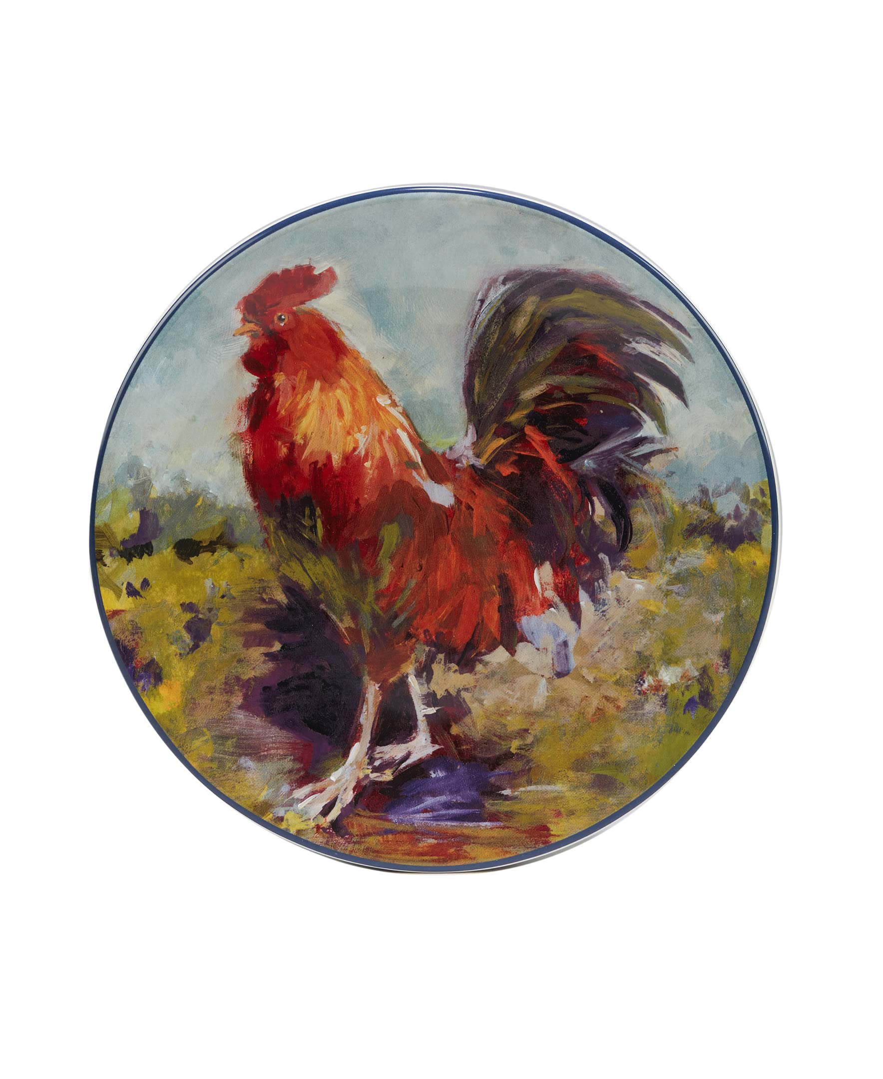 Certified International Rooster Meadow 9" Salad/Dessert Plates, Multicolored, Medium, Set of 4