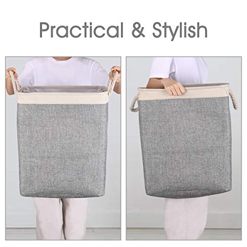 DYD Laundry Basket with Handles & Brackets Large Hamper for Kid Girl Collapsible Washing Bin Built-in Lining for Bedroom Dorm Toy Clothing Storage