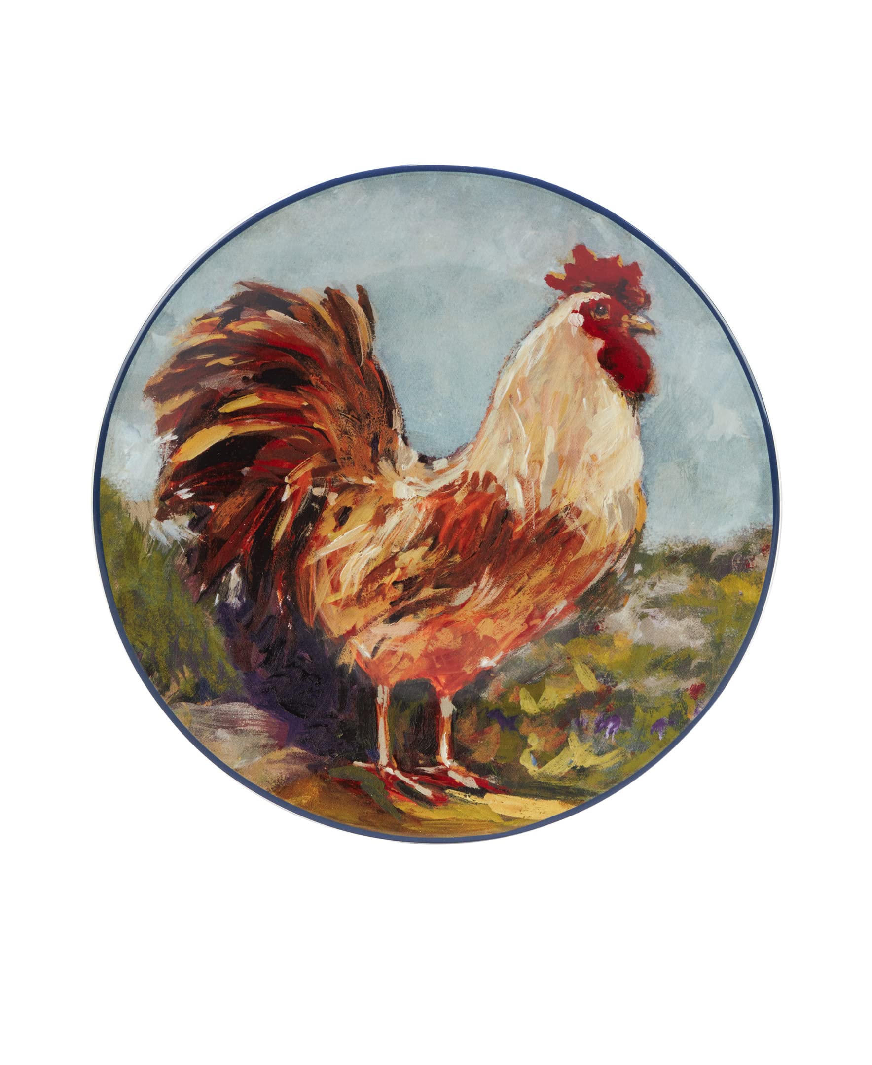 Certified International Rooster Meadow 9" Salad/Dessert Plates, Multicolored, Medium, Set of 4