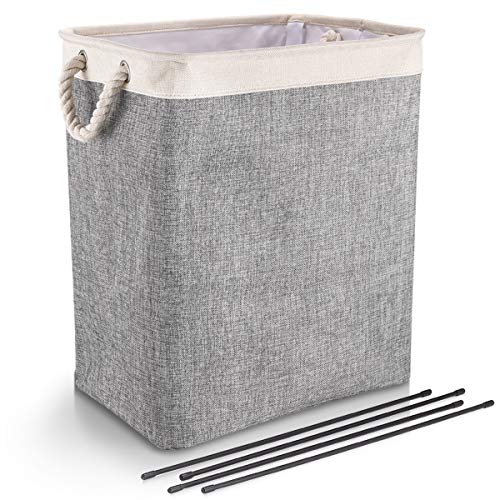 DYD Laundry Basket with Handles & Brackets Large Hamper for Kid Girl Collapsible Washing Bin Built-in Lining for Bedroom Dorm Toy Clothing Storage