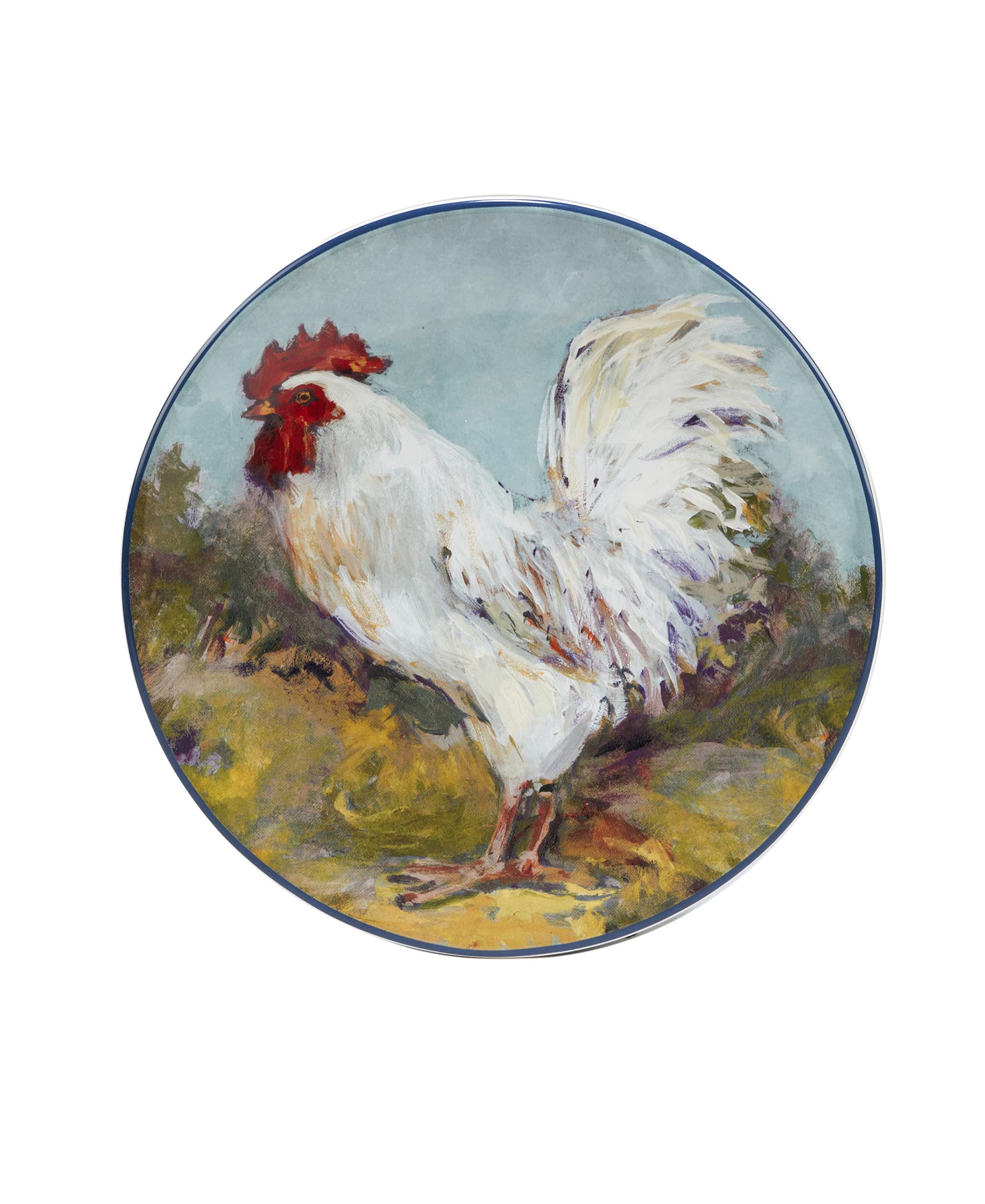 Certified International Rooster Meadow 9" Salad/Dessert Plates, Multicolored, Medium, Set of 4