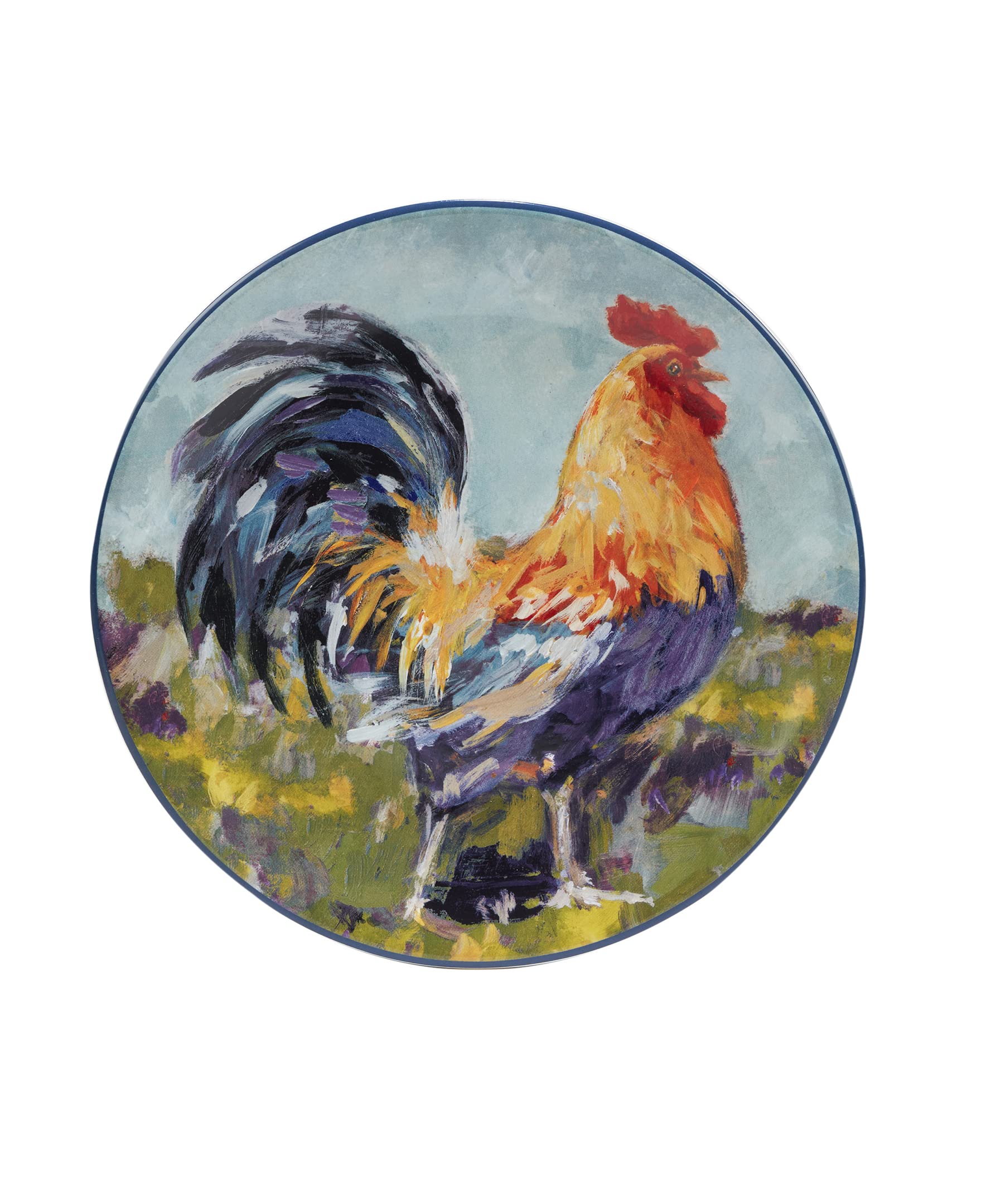 Certified International Rooster Meadow 9" Salad/Dessert Plates, Multicolored, Medium, Set of 4