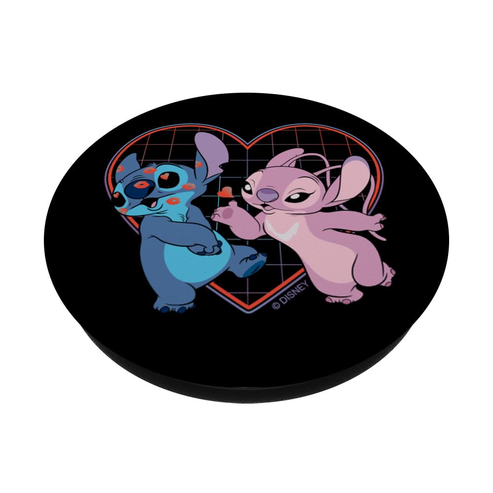 Disney Lilo and Stitch Angel Heart Kisses PopSockets PopGrip: Swappable Grip for Phones & Tablets