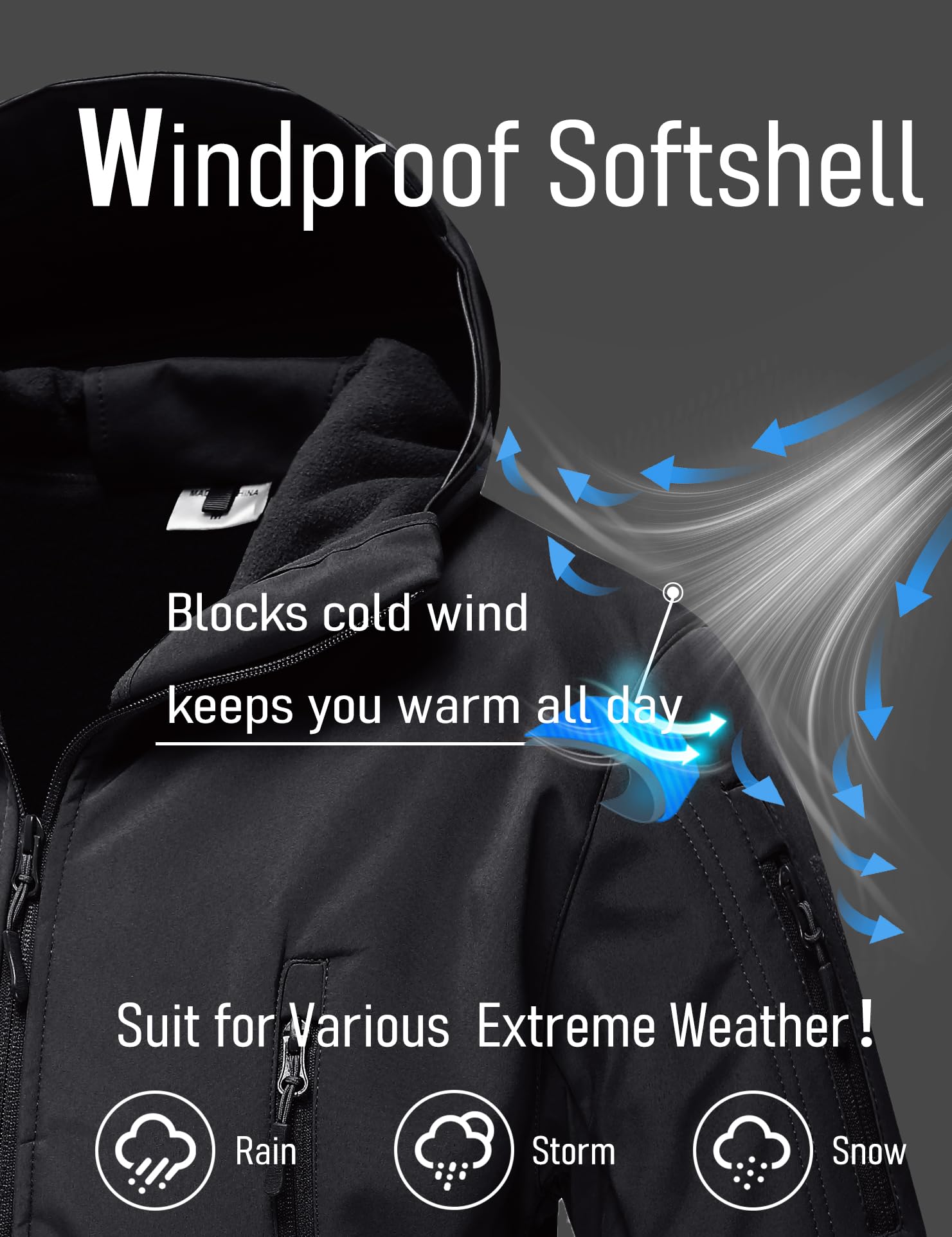 MAGCOMSEN Winter Tactical Ski Snowboard Sofeshell Waterproof Hunting Coats For Men