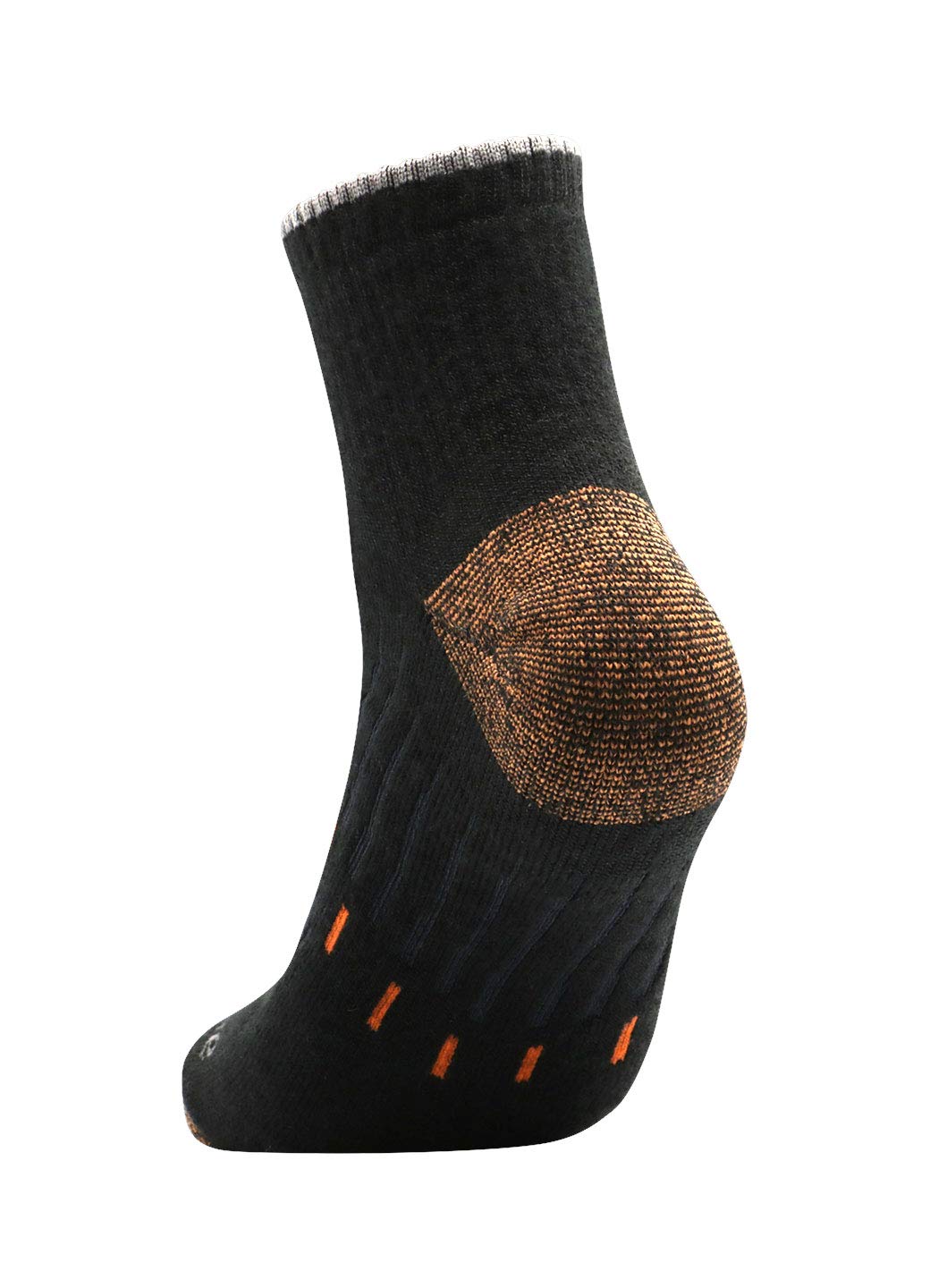 Avalanche Men's Odor Resistant Copper Wool Blend Quarter Socks With Arch Support 2Pack Black 10-13