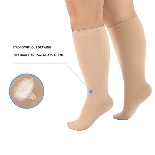 Compression Socks For Women Men,Plus Size Compression Socks Men Women,Wide Calf Compression Stockings Support Socks,Extra Large 20-30 mmhg Thigh High Knee Socks Up to 7XL.Compression Socks