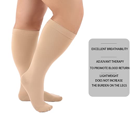Compression Socks For Women Men,Plus Size Compression Socks Men Women,Wide Calf Compression Stockings Support Socks,Extra Large 20-30 mmhg Thigh High Knee Socks Up to 7XL.Compression Socks