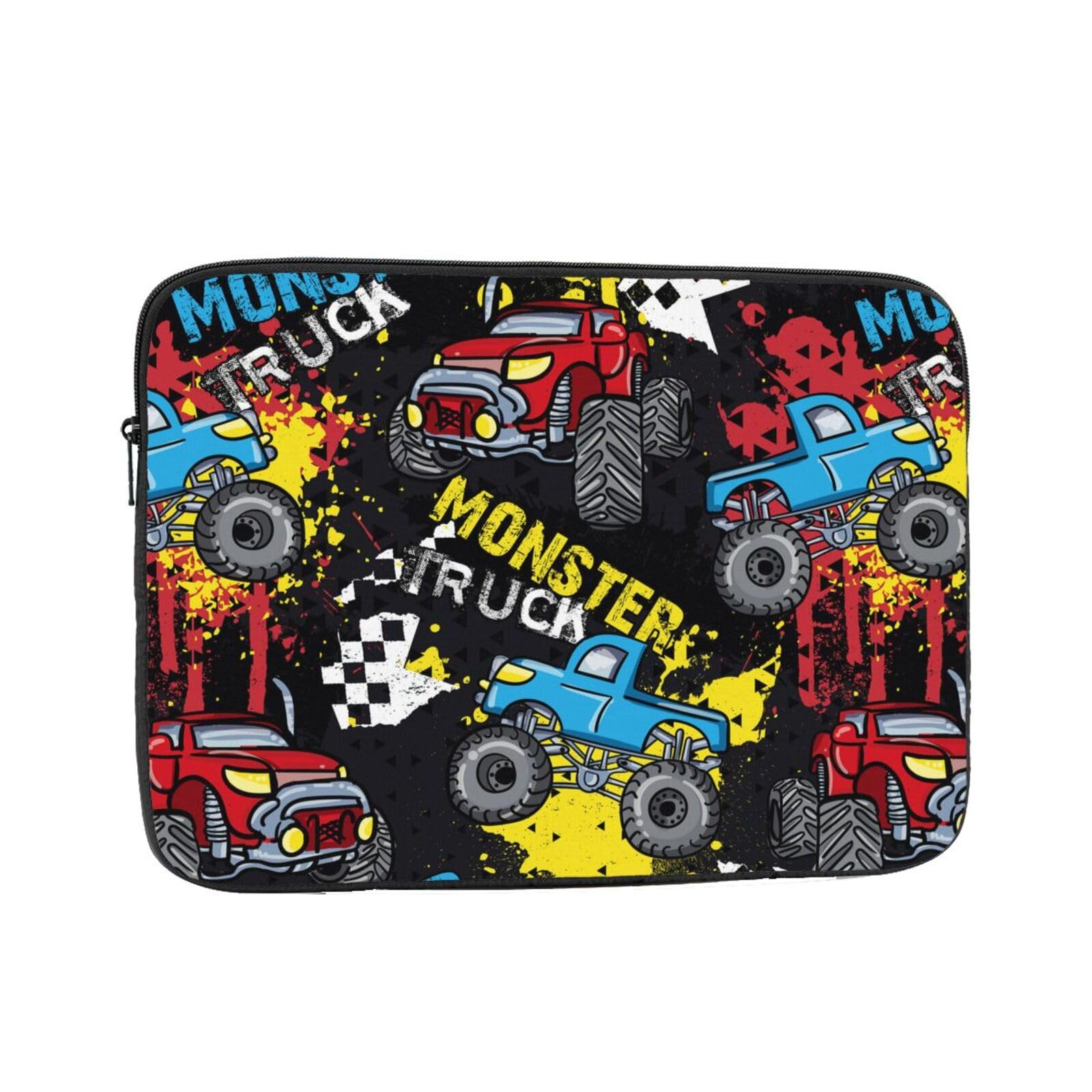 Boy Monster Truck Blue Car 13 inch Portable Laptop Sleeve Compatible with MacBook Air Notebook Computer Case for Men Women College School Students